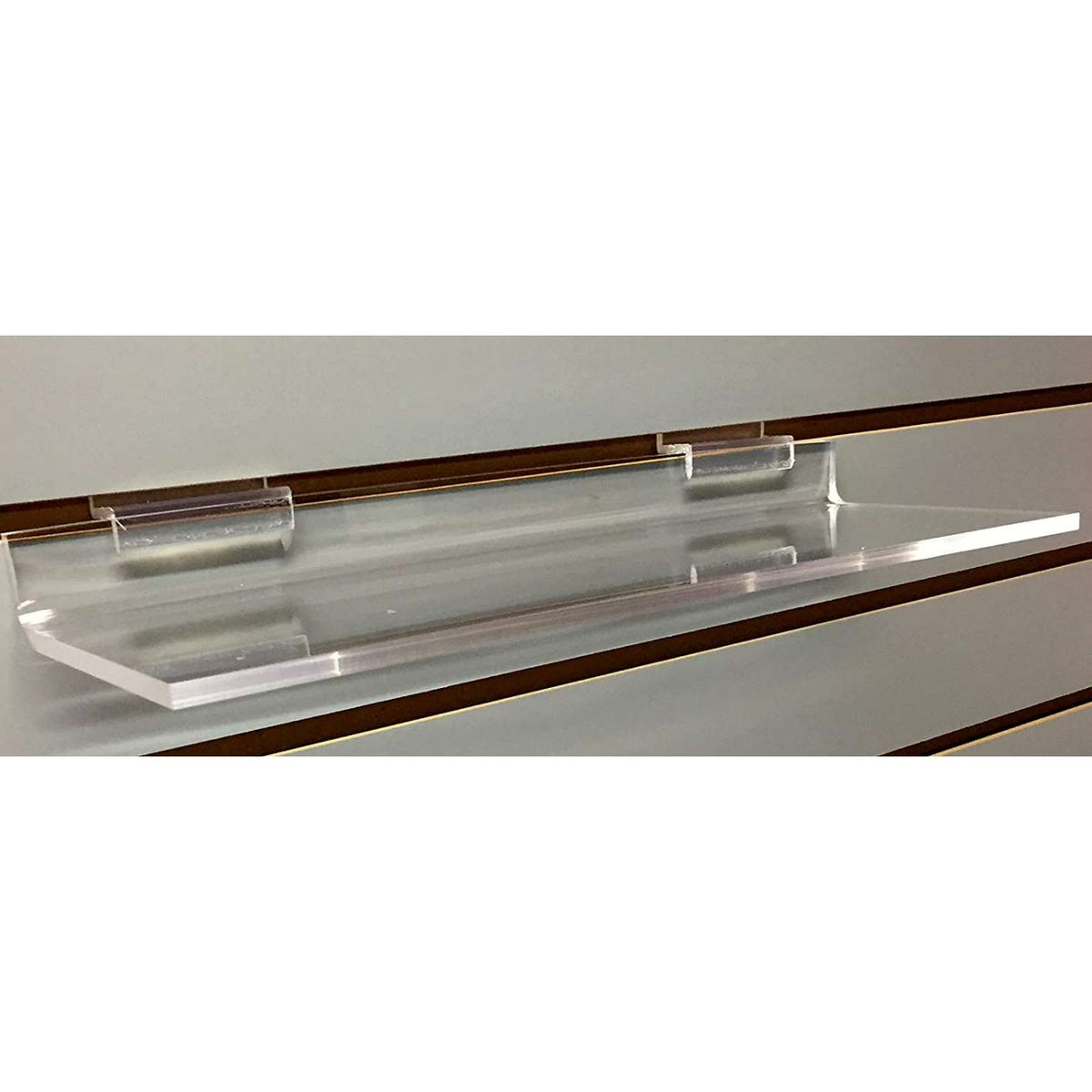 Clear Acrylic Slatwall Shelves 12 Inches Wide x 4 Inches Deep Set of 3 ...