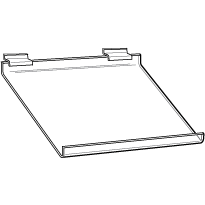 Slanted Acrylic Slatwall Shelf with Front Lip – ExecuSystems