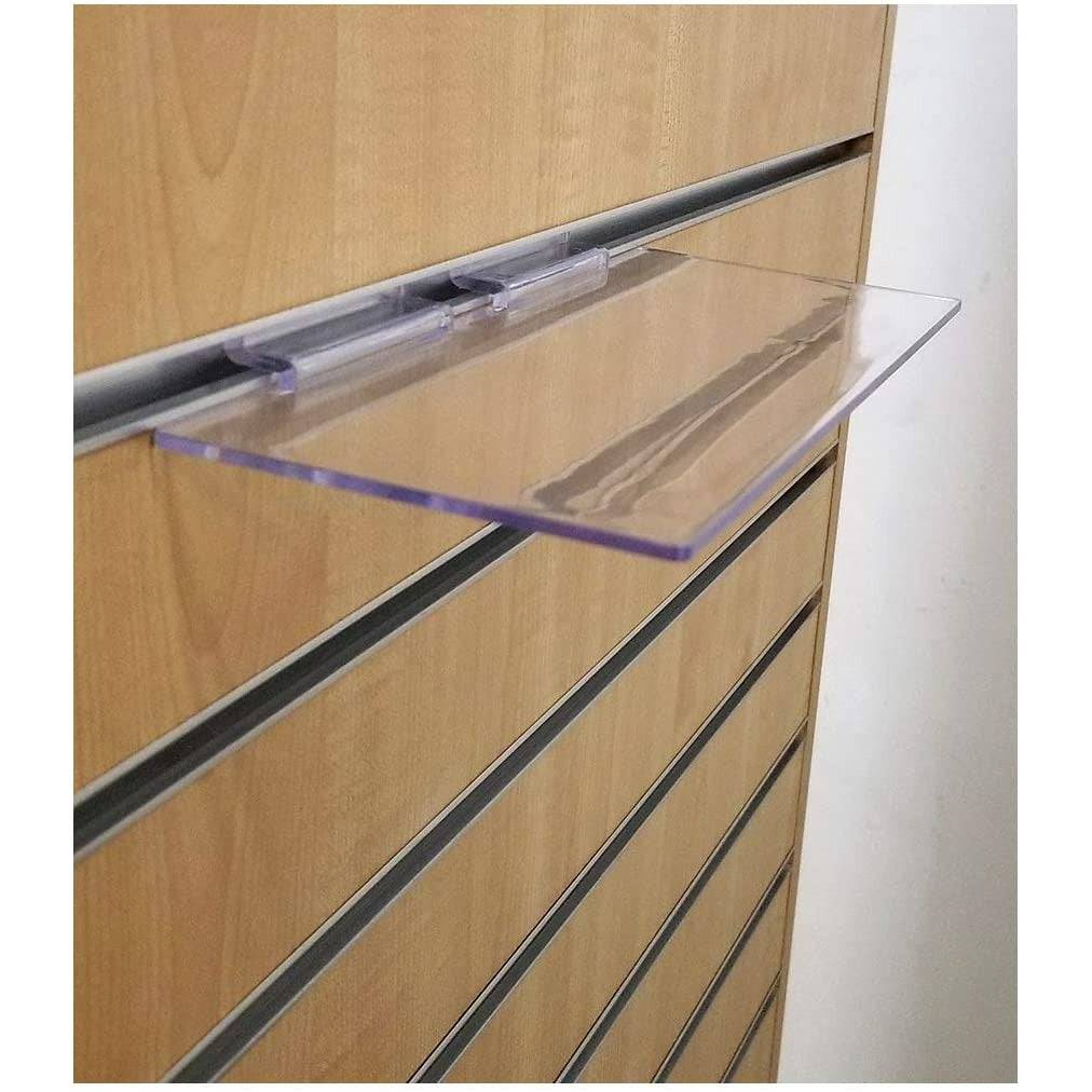 Clear Slatwall Shelves 4 Inches Deep x 10 Inches Wide Set of 8 Retail ...