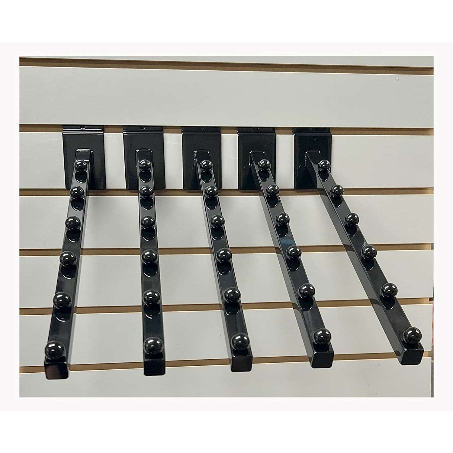Set of 5 Black 16 Inch Long 6 Ball Slatwall Waterfall Displays for Ret ...